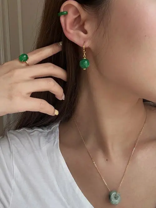 SEREE Nadene Jade Drop Earrings