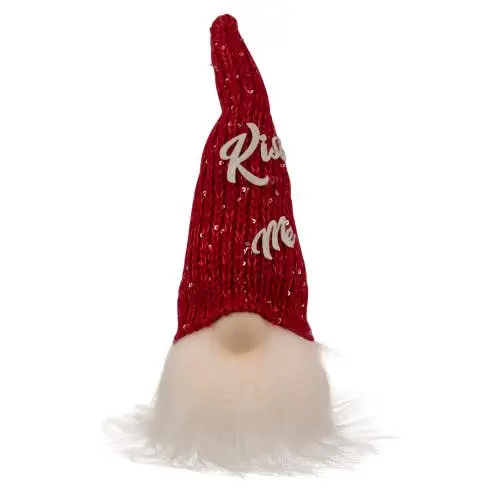 NORTHLIGHT Led Lighted "kiss Me" Hat Valentine's Day Gnome11.5 - Red