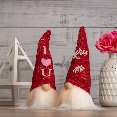 NORTHLIGHT Led Lighted "kiss Me" Hat Valentine's Day Gnome11.5