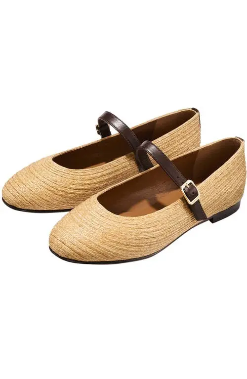 MARGAUX LONNBERG The Demi Jane Flat - Natural Raffia