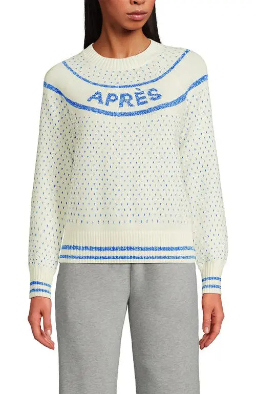 LANDS' END Drifter Raglan Sleeve Sweater - Bright Cerulean Apres
