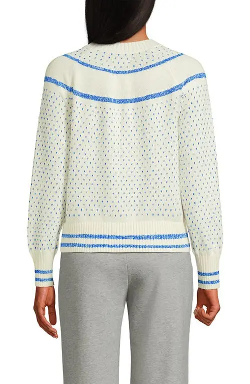 LANDS' END Drifter Raglan Sleeve Sweater - Bright Cerulean Apres