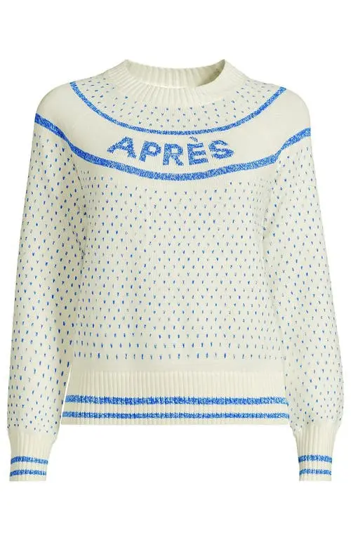 LANDS' END Drifter Raglan Sleeve Sweater - Bright Cerulean Apres