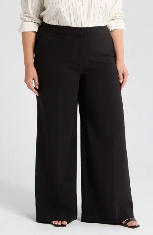 Nordstrom The Lennox Wide Leg Trousers - Black