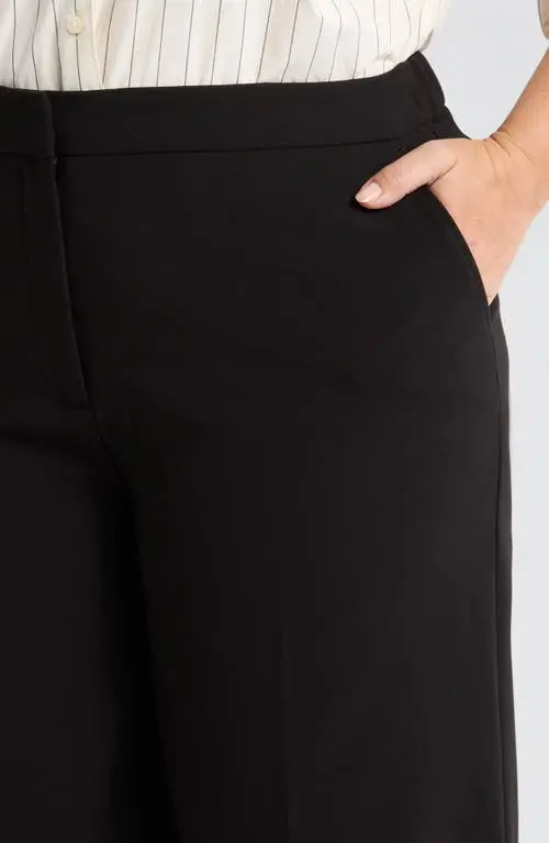 Nordstrom The Lennox Wide Leg Trousers - Black