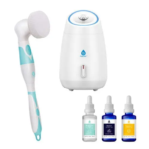 PURSONIC Complete Spa & Skincare Bundle Facial Steamer, Cleansing Brush - Multicolor