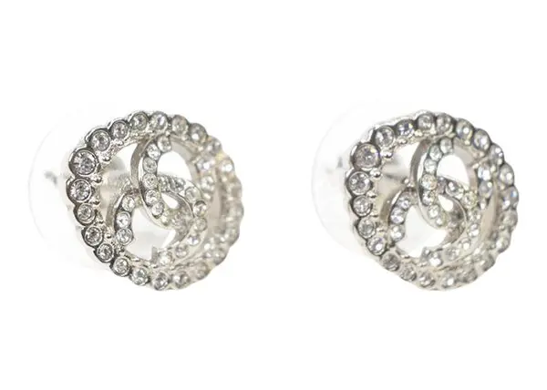Chanel Cc Logo Ring Earrings - Light Gold/crystal