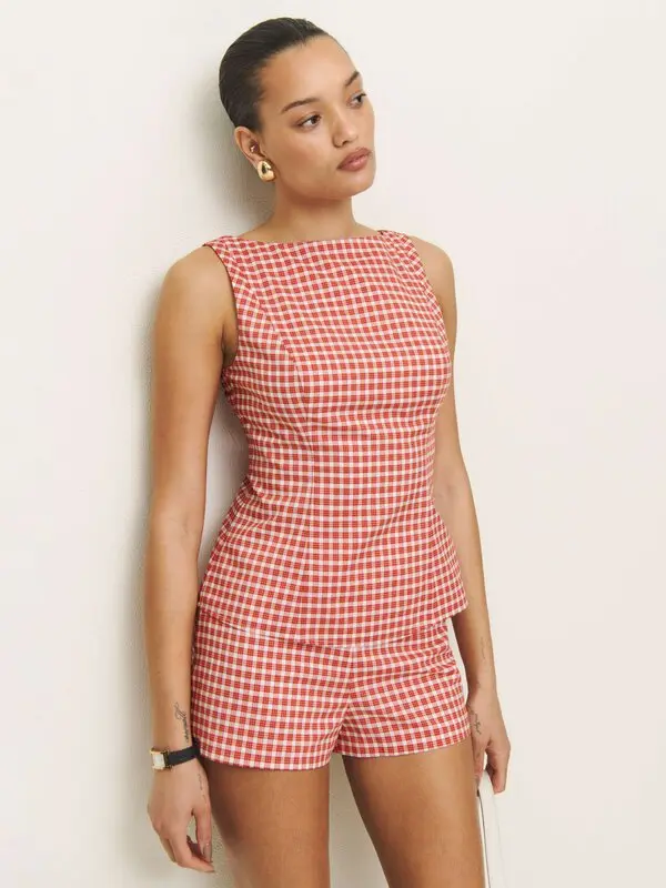 REFORMATION Eliana Two Piece - Red Check