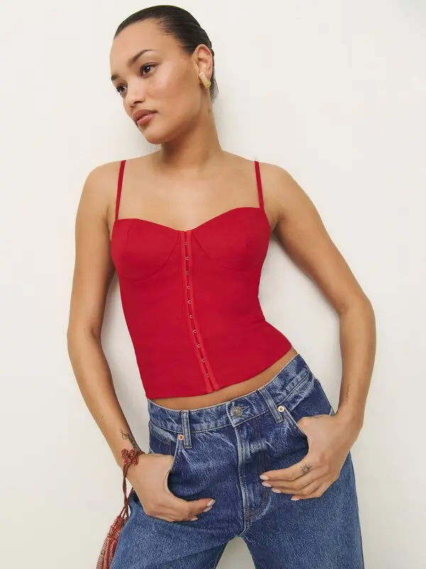 REFORMATION Christen Linen Top