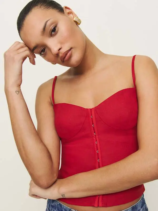 REFORMATION Christen Linen Top