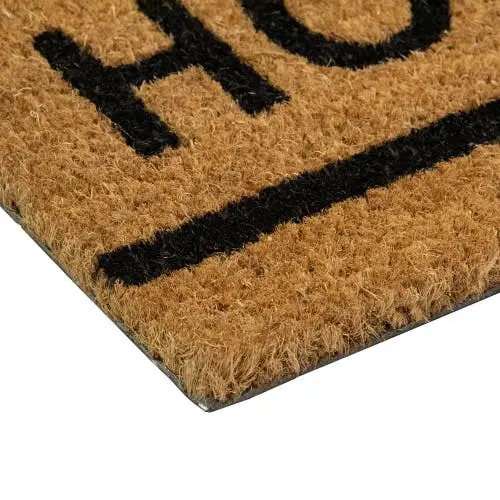 NORTHLIGHT Natural Coir Outdoor Rectangular "home Is Where The Heart Is" Doormat 16" X 48