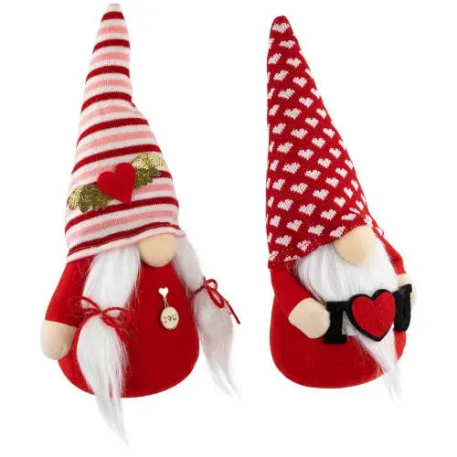 NORTHLIGHT Plush "i Heart U" Valentine's Day Gnomes -12"set Of 2
