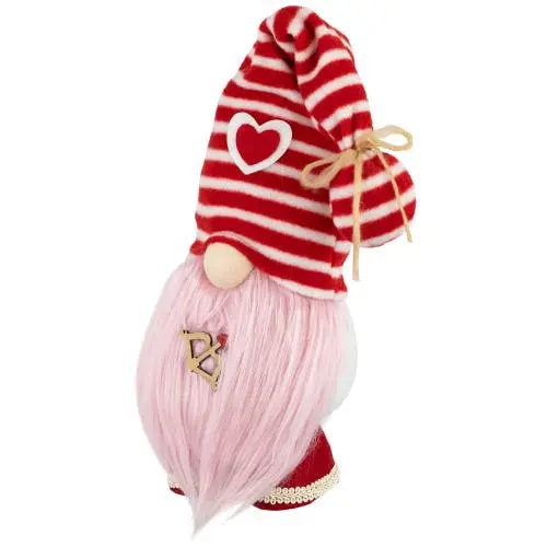 NORTHLIGHT Plush Bow And Arrow Valentine's Day Gnome19"pink