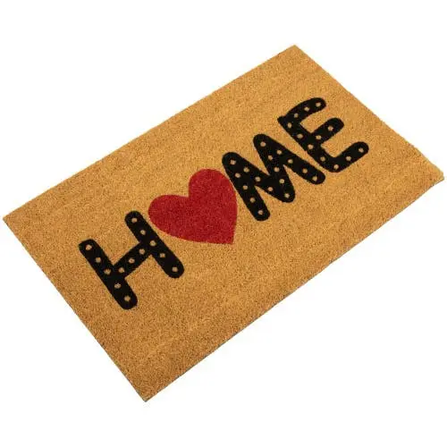 NORTHLIGHT Natural Coir Home Heart Outdoor Doormat 18" X 30