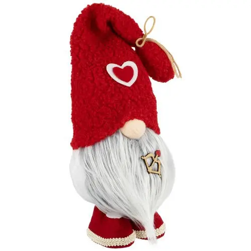 NORTHLIGHT Valentine's Day Gnome Figurine With Bow And Arrow19.5"