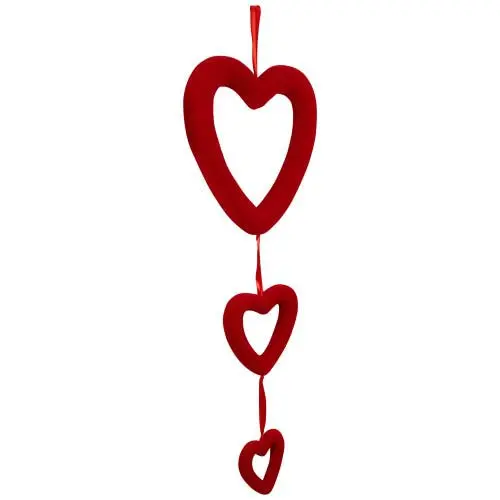 NORTHLIGHT Heart Trio Valentine's Day Wall Decoration34"