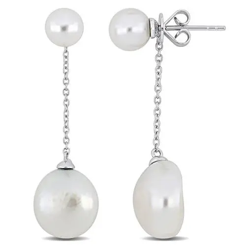 JULIANNA B. Freshwater Pearl Dangle Earrings In 10k White Gold - Cultured Freshwater Pearl