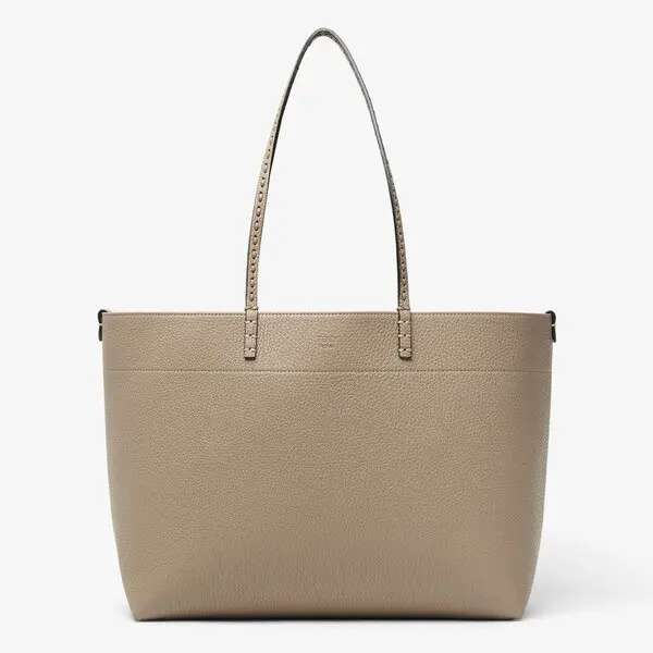 Fendi Rolldove Selleria Shopper With 218 Hand-sewn Topstitches - Grey
