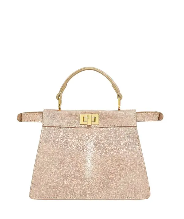 Fendi Peekaboo Iseeu Petitedove Gray Stingray Leather - Beige