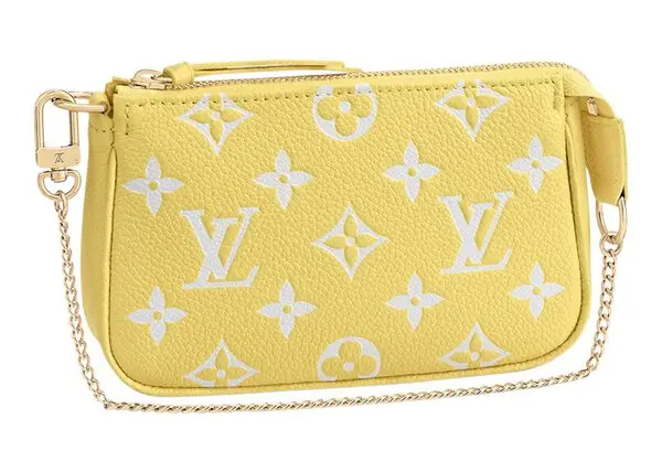 LOUIS VUITTON Pochette Accessories Mini Monogram Empreinte - Lemon Curd Yellow