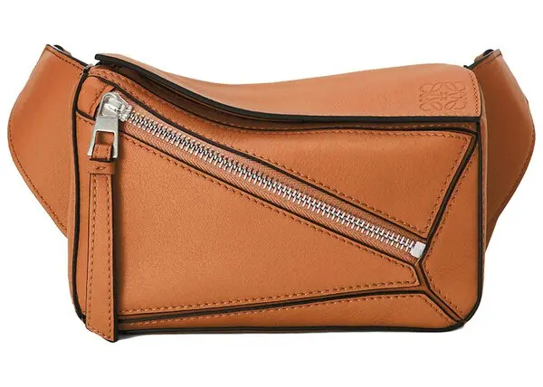 Loewe Puzzle Bum Bag In Classic Calfskin Mini - Tan