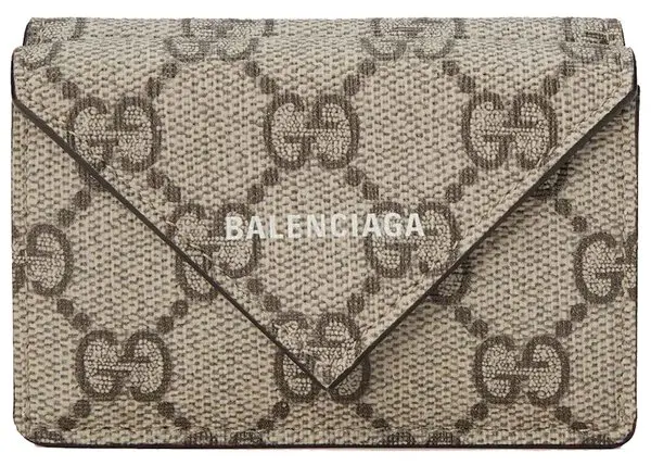 Gucci X Balenciaga The Hacker Project Papier Mini Wallet - Beige/ebony