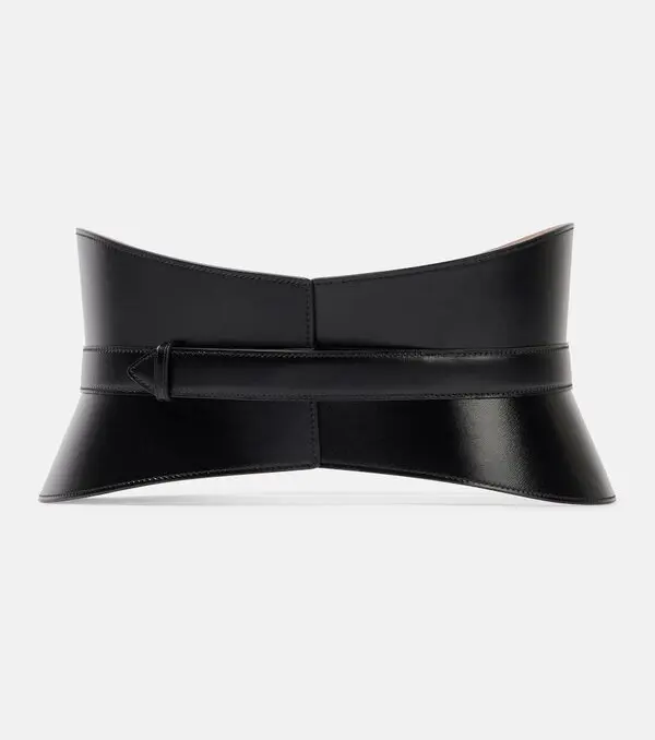 Alaïa Leather Corset Belt - Black