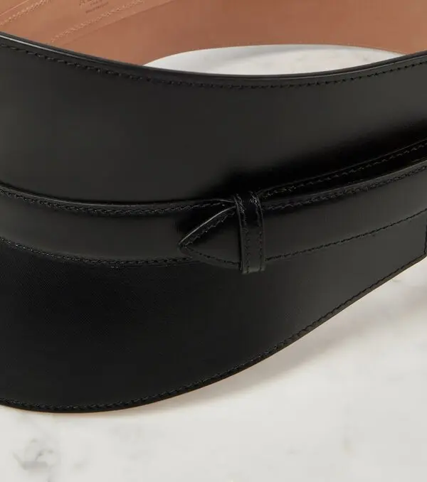 AlaïA Wide Leather Corset Belt In Black | Editorialist