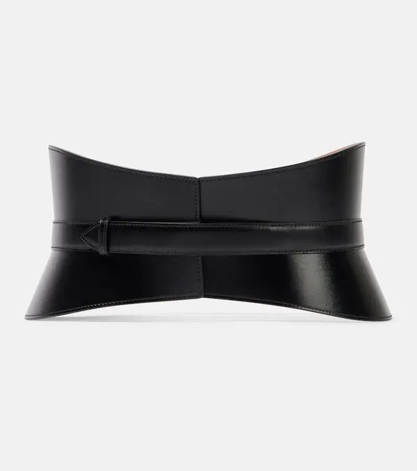 Alaïa Cut-out Leather Corset Belt - Black
