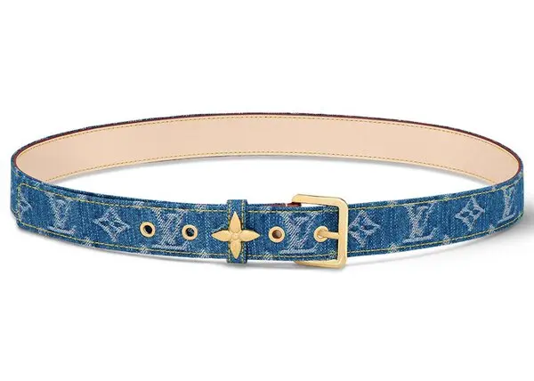 LOUIS VUITTON Flowergram Ardillon 30mm Belt - Monogram Denim Blue