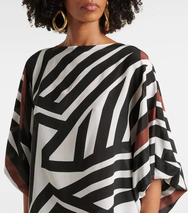 Max Mara Camino Striped Silk Top - Multicoloured
