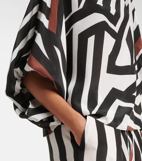 Max Mara Camino Striped Silk Top - Multicoloured