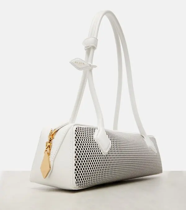 Alaïa Le Teckel Medium Suede Shoulder Bag - White