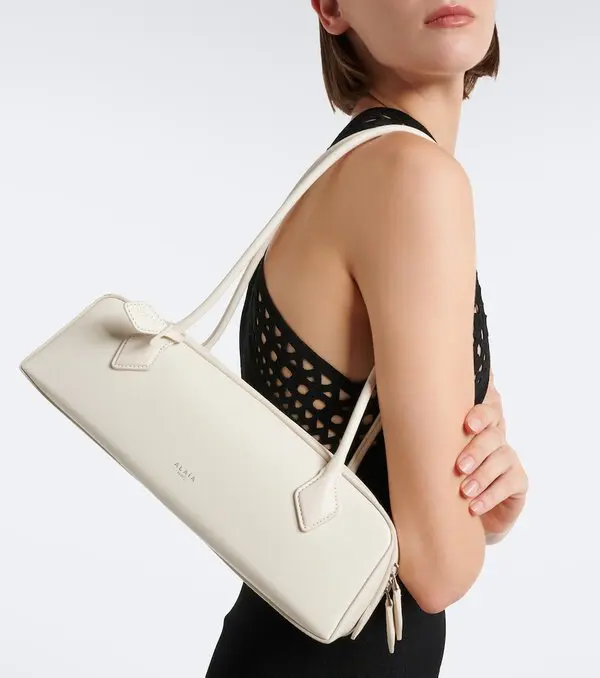 Alaïa Le Teckel Suede Shoulder Bag - White