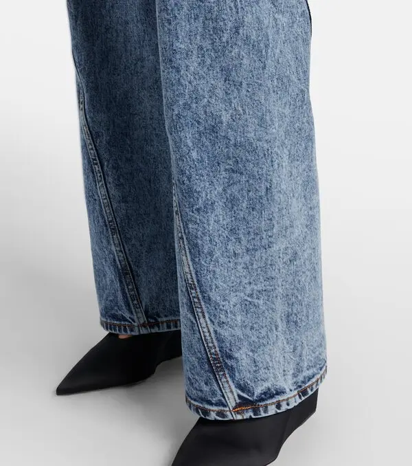 Alaïa Twisted Low-rise Wide-leg Jeans - Blue
