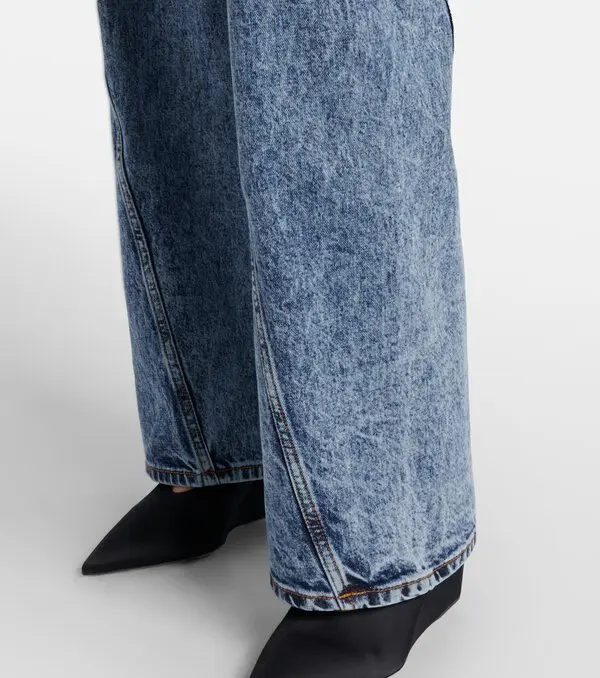 Alaïa Twisted Low-rise Wide-leg Jeans - Blue