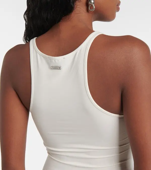 MUGLER Embellished Cotton Bodysuit - White
