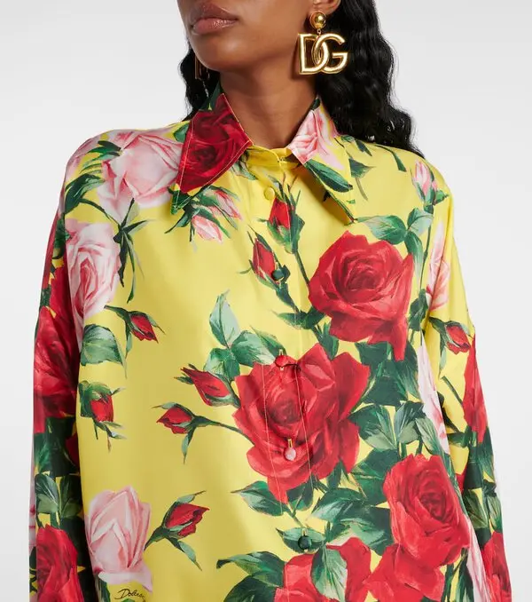 Dolce & Gabbana Floral Silk Shirt - Yellow