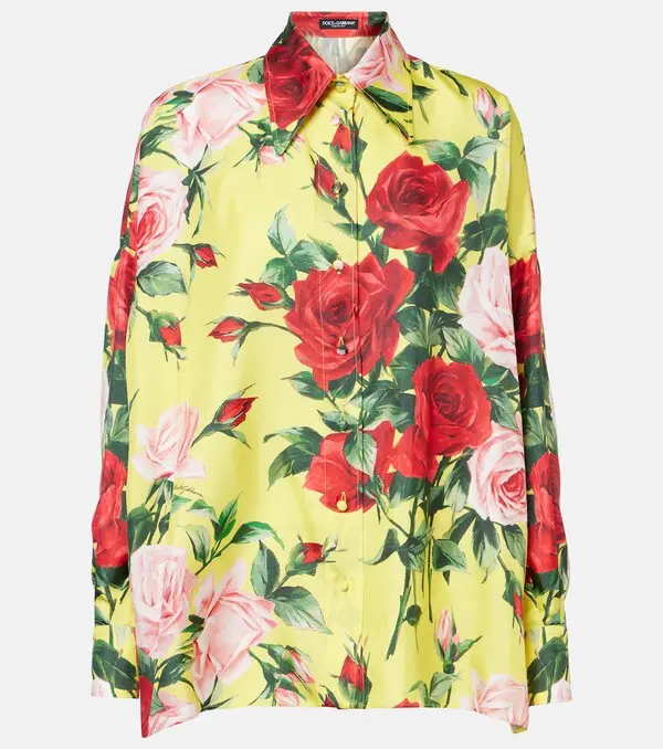 Dolce & Gabbana Floral Silk Shirt - Yellow
