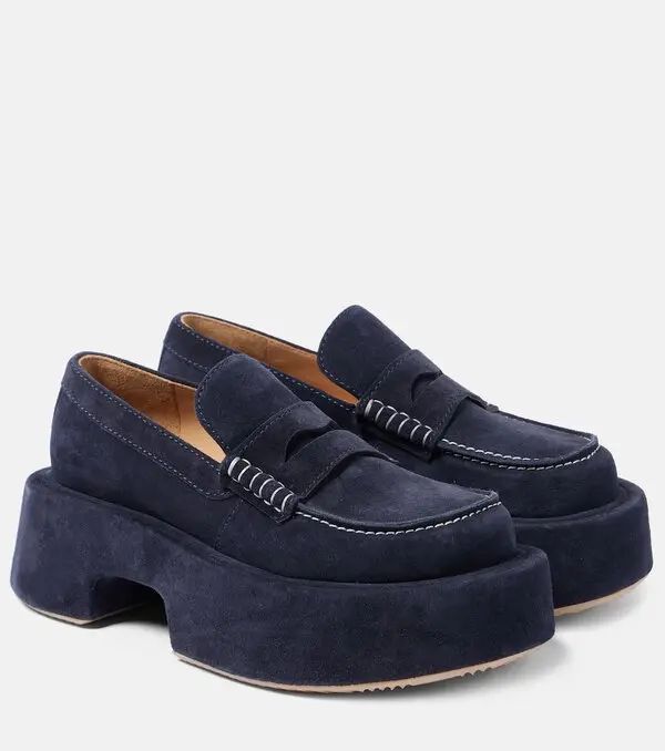 JW Anderson Suede Platform Loafers - Blue