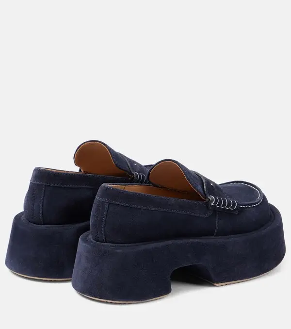 JW Anderson Suede Platform Loafers - Blue
