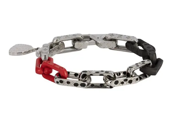 LOUIS VUITTON X Yayoi Kusama Monogram Chain Bracelet - Black/red