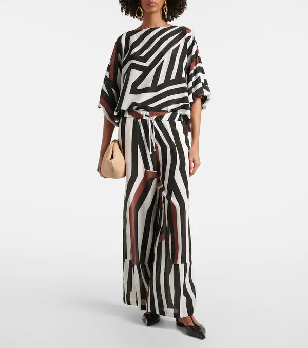 Max Mara Tropea Striped Wide-leg Pants