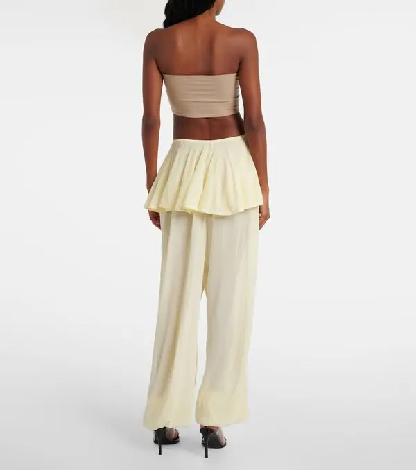 Alaïa Mid-rise Wide-leg Pants - Yellow