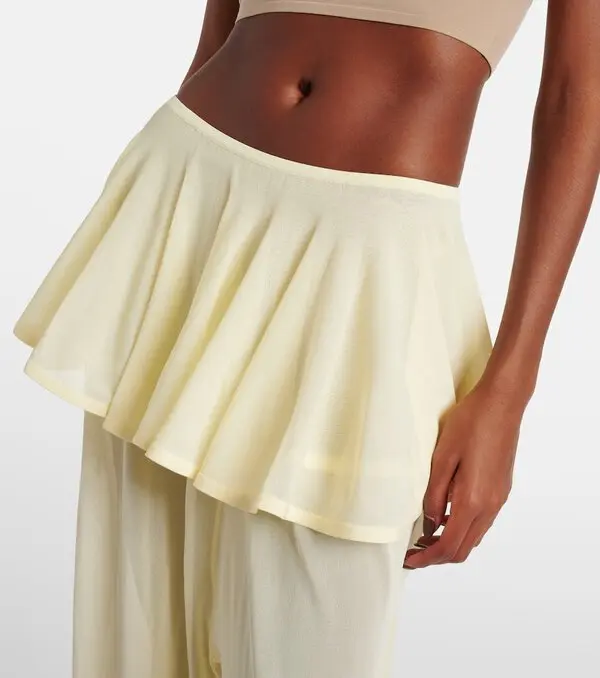 Alaïa Mid-rise Wide-leg Pants - Yellow