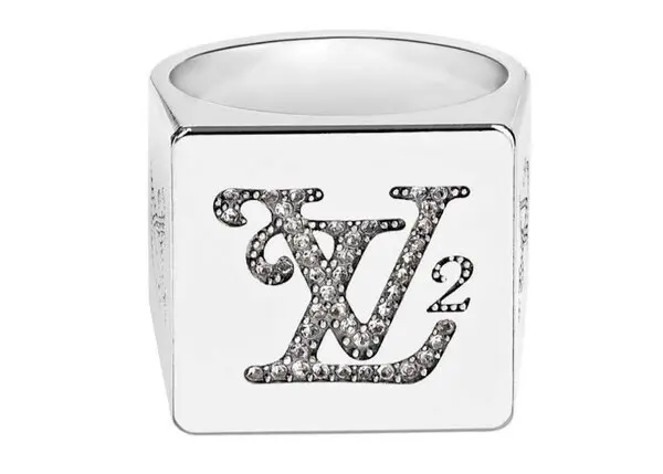 LOUIS VUITTON X Nigo Squared Strass Ring - Silver