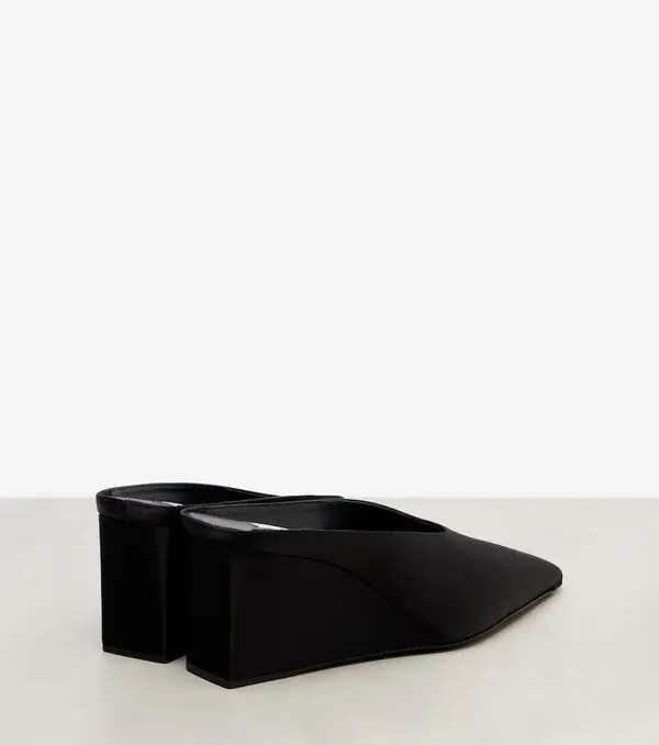 Alaïa Cube 75 Satin Wedge Mules - Black