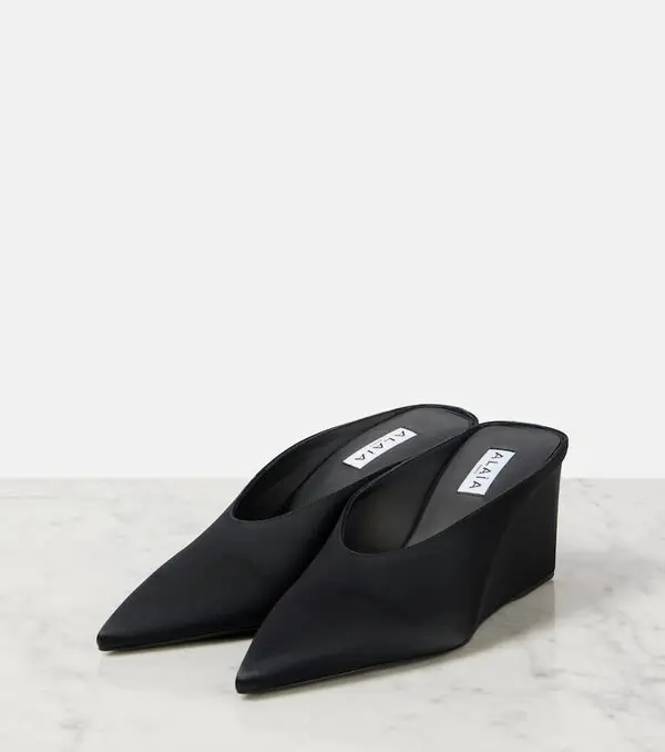 Alaïa Cube 75 Wedge Mules - Blue