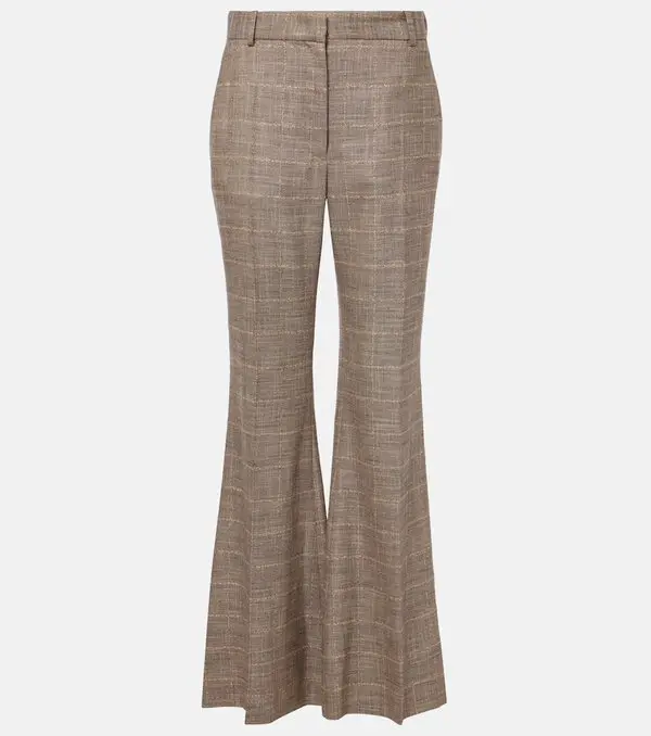 JOSEPH Stevens Wool-blend Flared Trousers - Brown