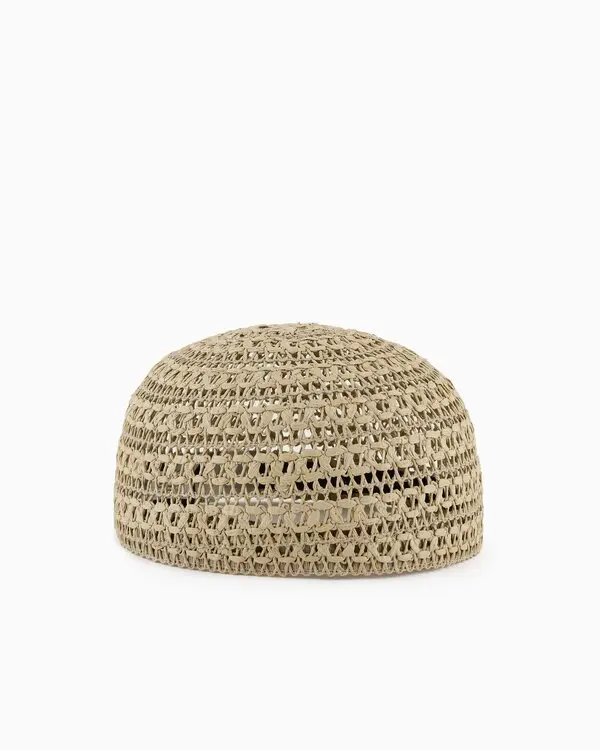 Giorgio Armani Braided Webbing Beanie - Beige